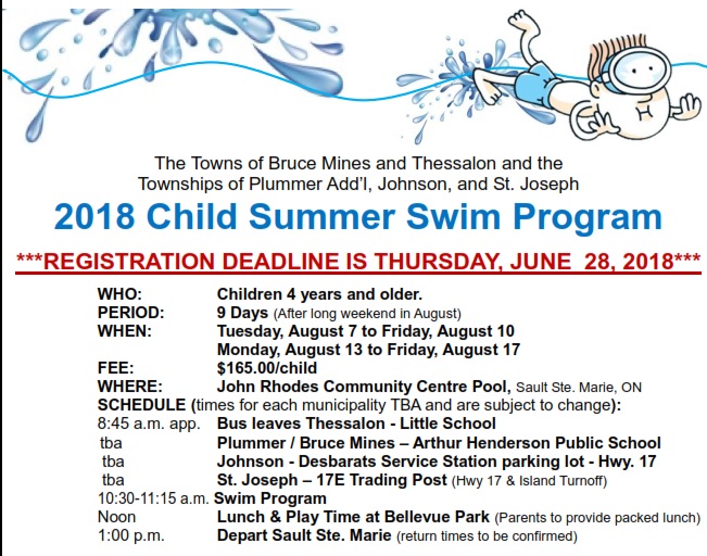 Johnson Township » North Channel Summer Swim Program 2018