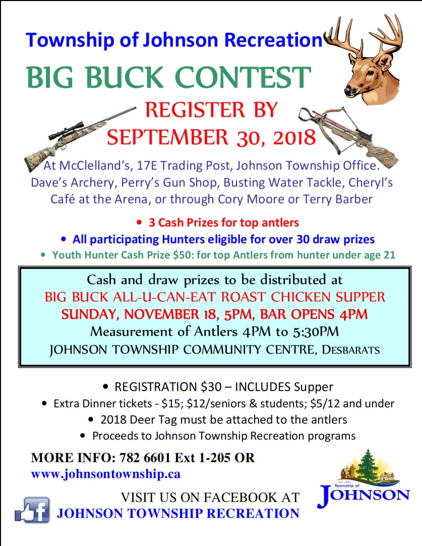 Johnson Township » 2018 Big Buck Registration Now Open